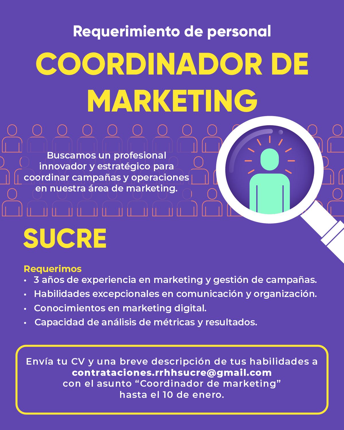 Coordinador de Marketing | Trabajando Bolivia Coordinador de Marketing | Trabajando Bolivia
